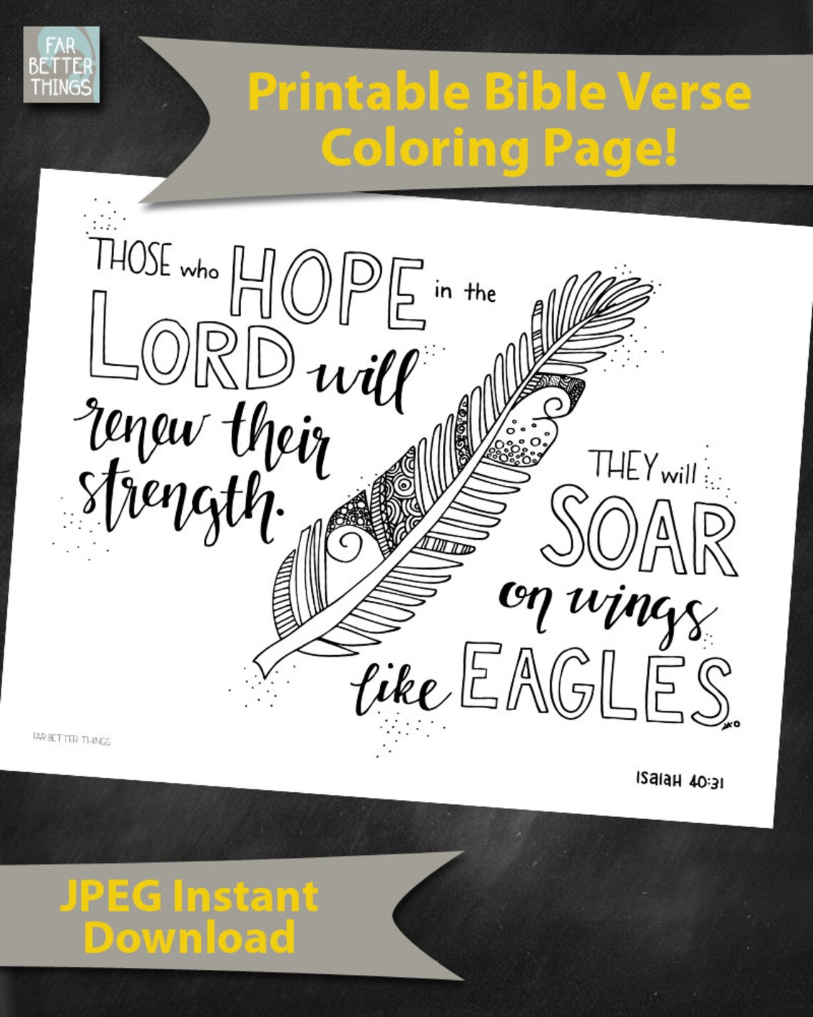 Bible Verse Coloring Page Isaiah 40:31 Printable Coloring - Etsy