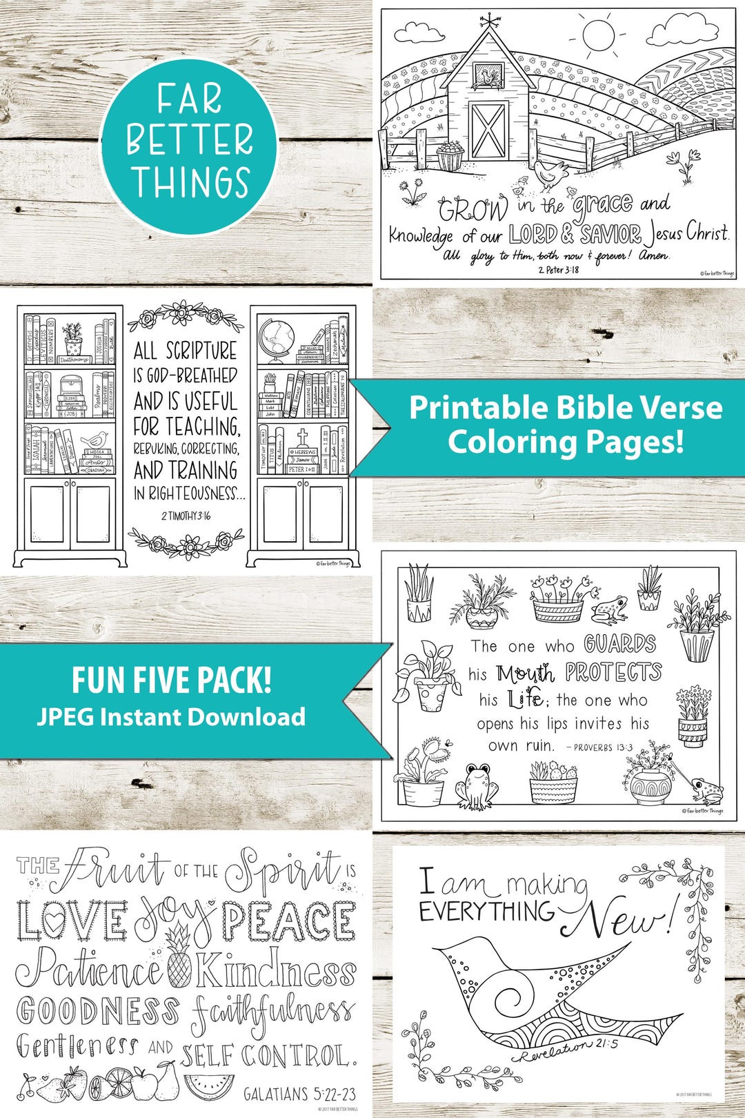 Bible Verse Coloring Pages: Christian Kids Sunday School Activity (PDF ...