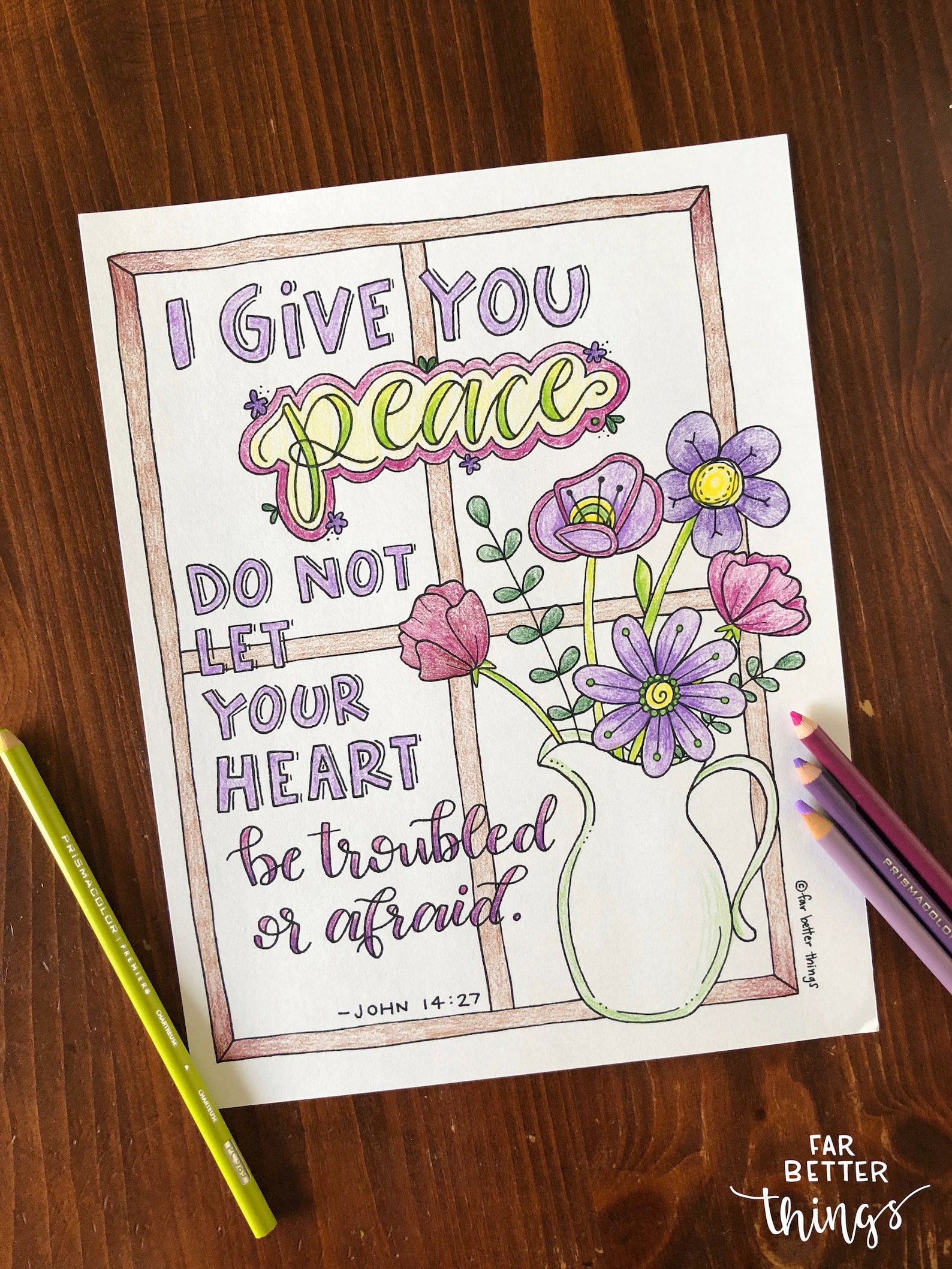 Bible Verse Coloring Page - John 14:27 - Printable Bible Coloring Page ...