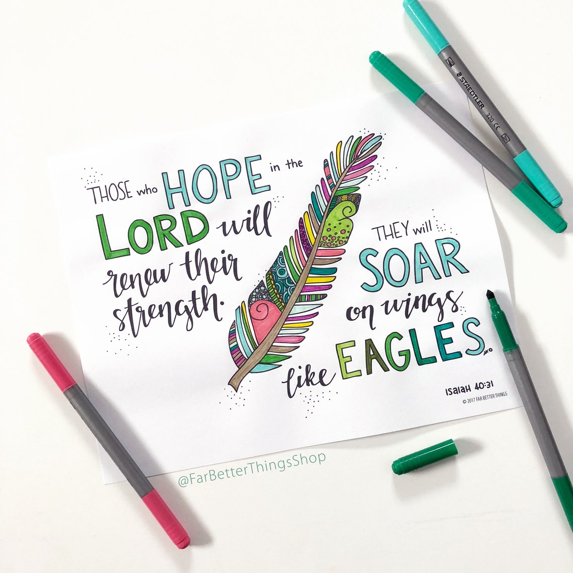Bible Verse Coloring Page Isaiah 40:31 Printable Coloring - Etsy