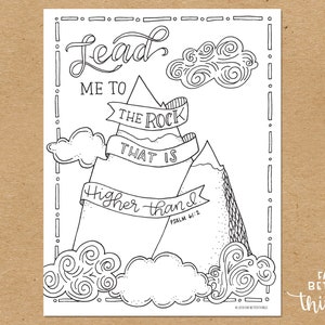 Bible Verse Coloring Page - Psalm 61:2 - Printable Coloring Page, Bible ...