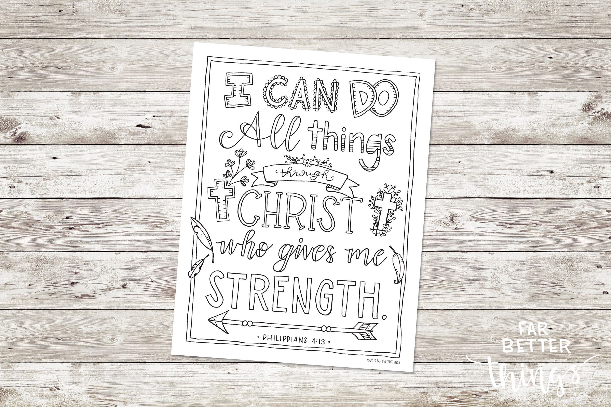Bible Verse Coloring Page - Philippians 4:13 - Printable Coloring Page ...