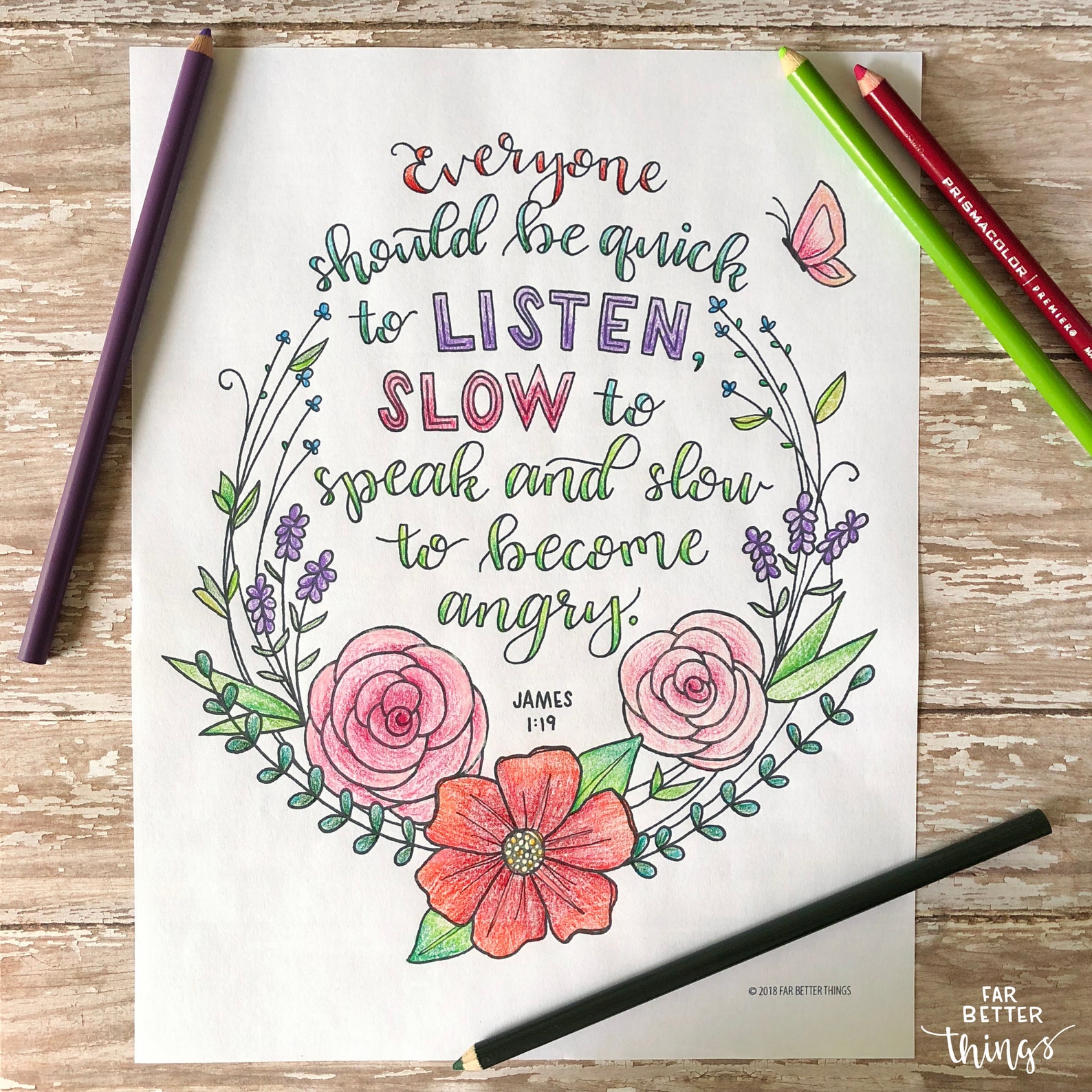 Bible Verse Coloring Page - James 1:19 - Printable Coloring Page ...