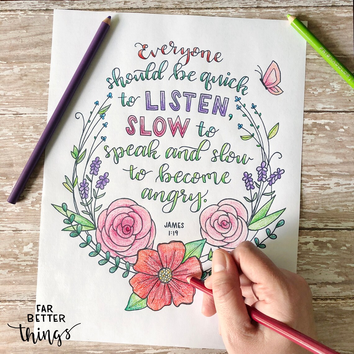 Bible Verse Coloring Page - James 1:19 - Printable Coloring Page ...