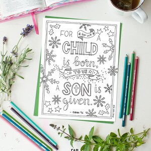 Bible Verse Coloring Page - Isaiah 9:6 - Printable Bible Verse Coloring ...