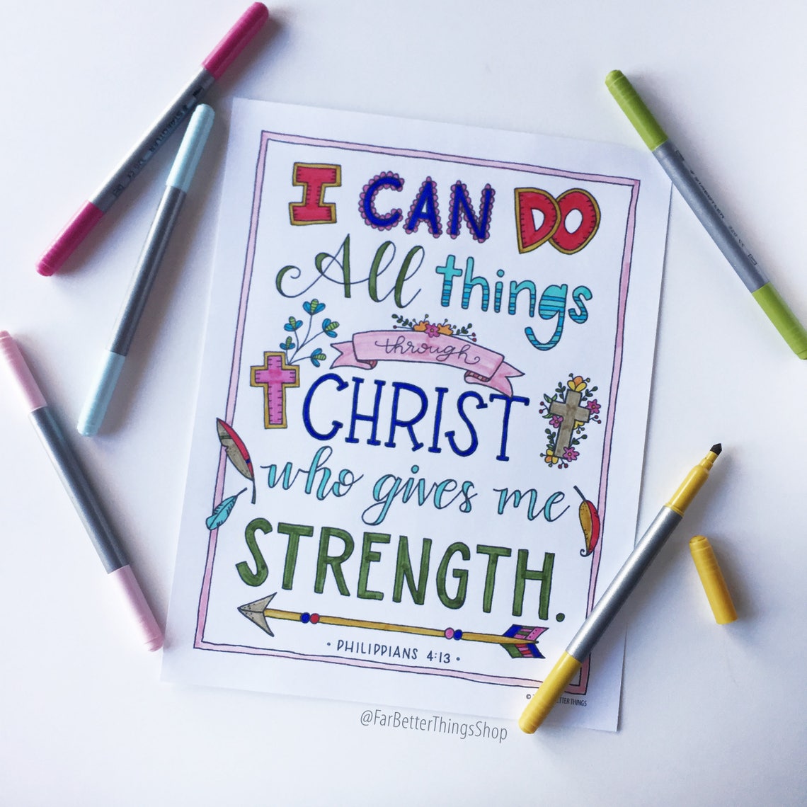 Bible Verse Coloring Page - Philippians 4:13 - Printable Coloring Page ...