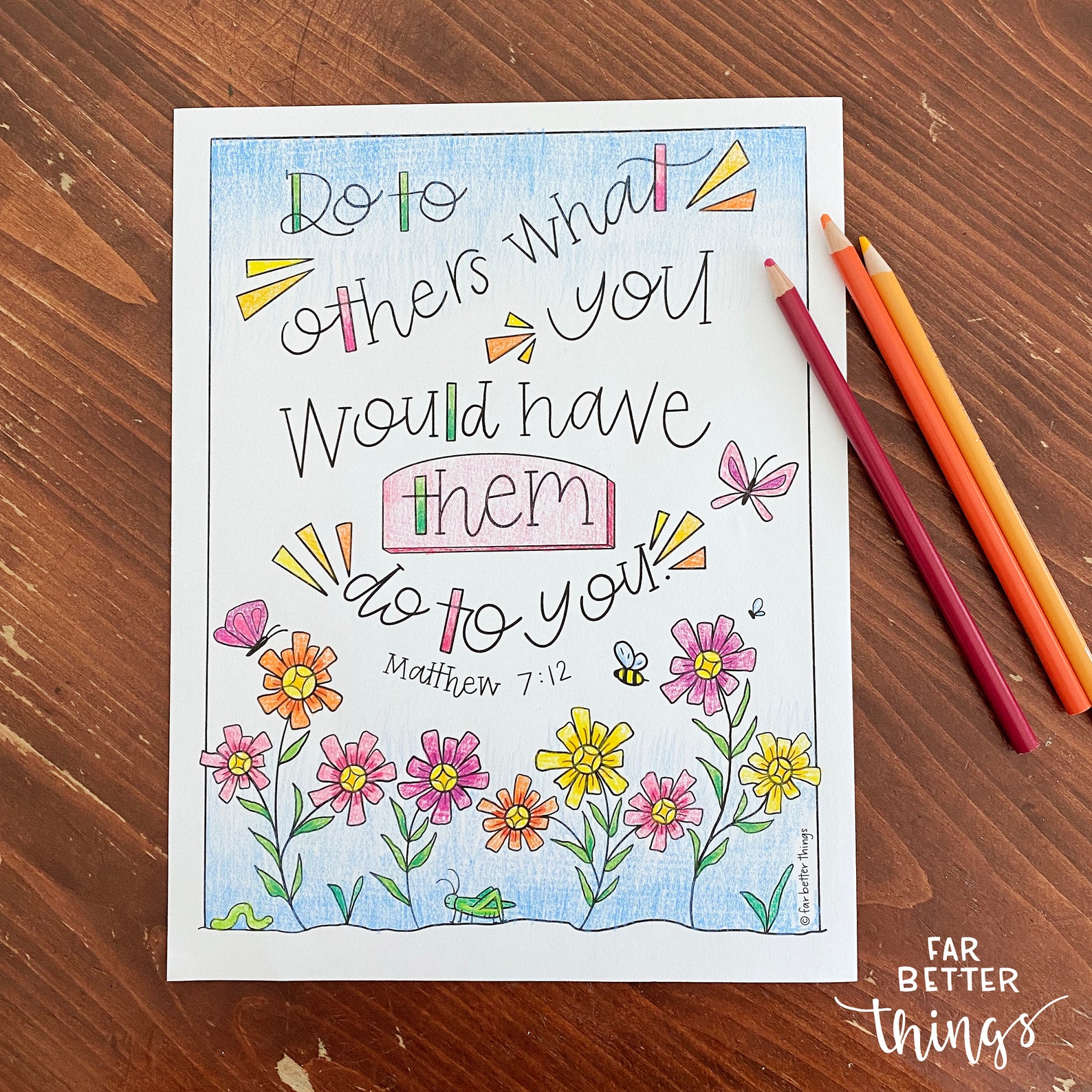 Bible Verse Coloring Page - Matthew 7:12 - Golden Rule, Printable ...