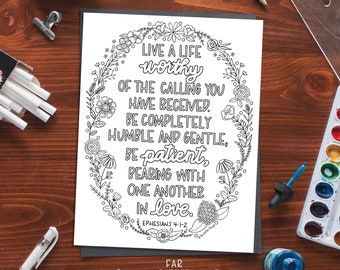 Bible Verse Coloring Page Ephesians 4:32 Printable Digital Download ...