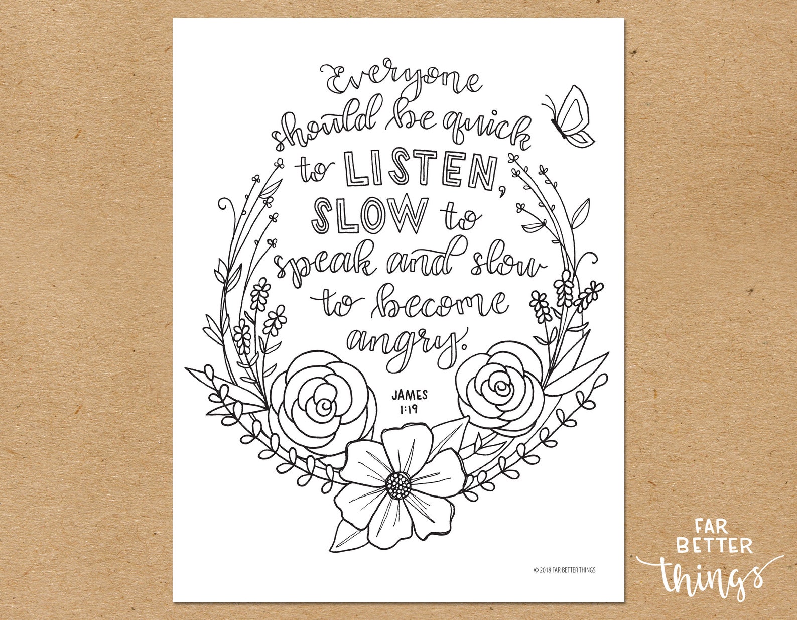 Bible Verse Coloring Page - James 1:19 - Printable Coloring Page ...