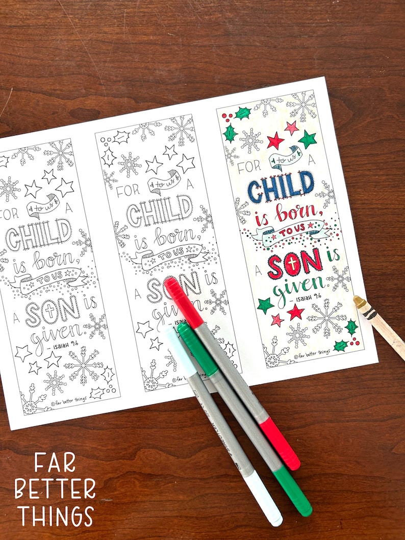 Bible Verse Coloring Bookmark - Isaiah 9:6 - Printable Bible Verse ...