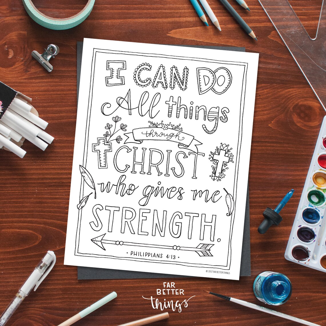 Bible Verse Coloring Page - Philippians 4:13 - Printable Coloring Page ...