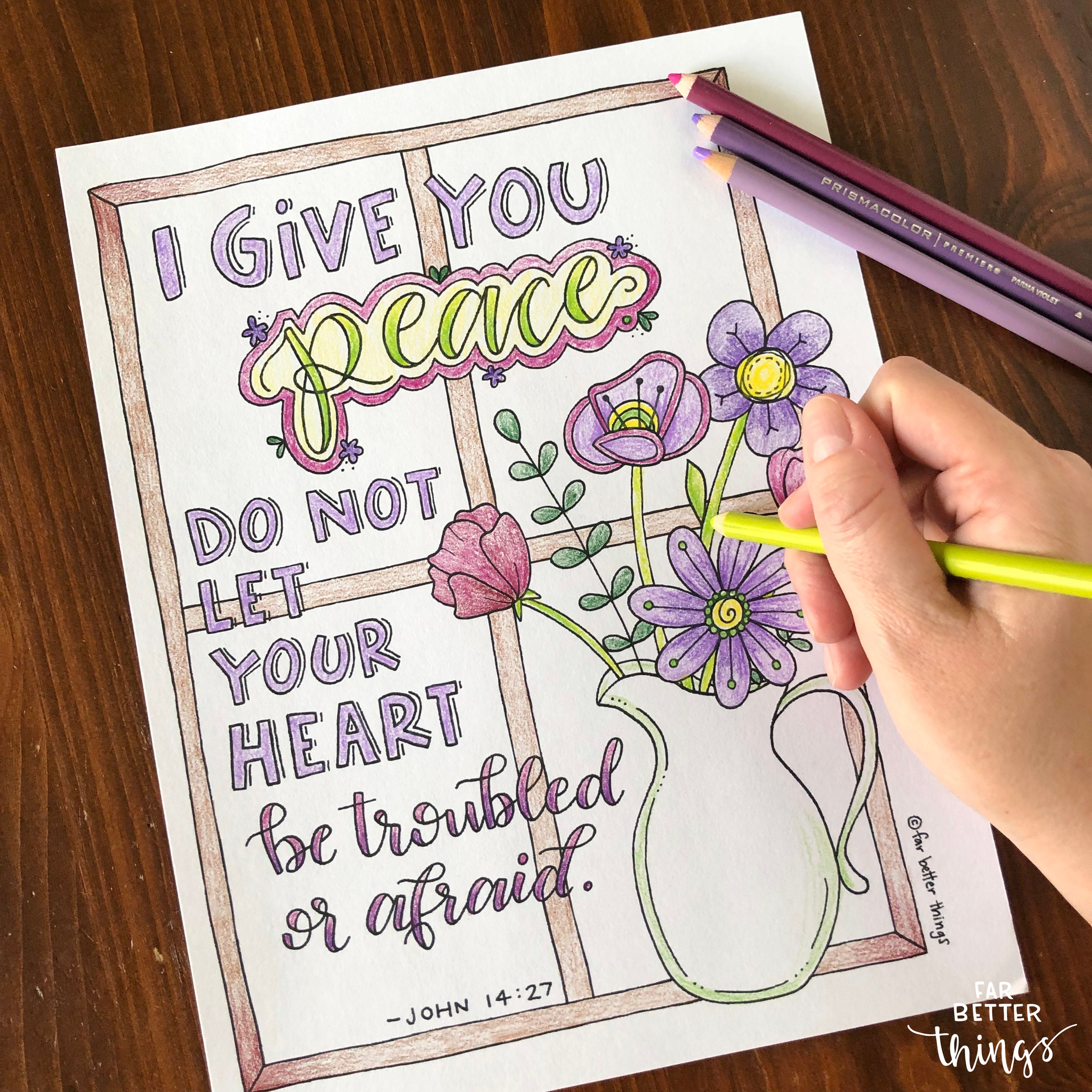 Bible Verse Coloring Page John 14:27 Printable Bible Coloring Page ...