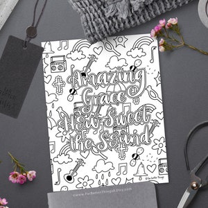 Hymn Coloring Page - Amazing Grace - Printable Hymn Coloring Page ...