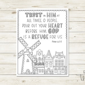 Bible Verse Coloring Page - Psalm 62:8 - Printable Digital Download ...