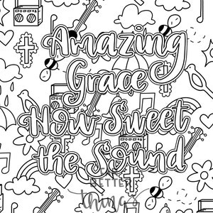 Hymn Coloring Page - Amazing Grace - Printable Hymn Coloring Page ...