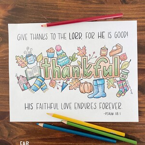 Bible Verse Coloring Page - Psalm 118:1 - Thankful Printable Coloring ...