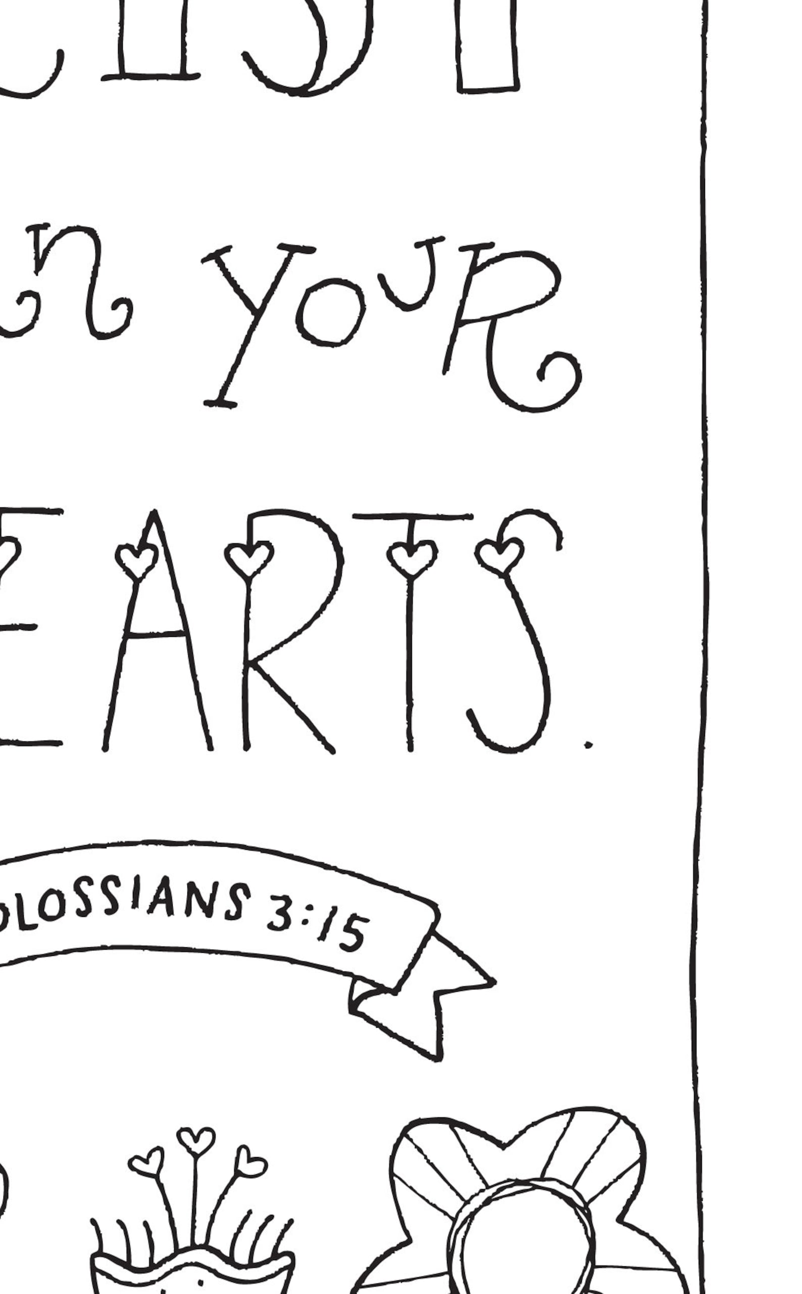 Bible Verse Coloring Page Colossians 3:15 Printable Bible Coloring Page ...