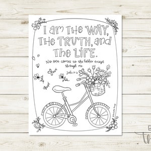 Bible Verse Coloring Page - John 14:6 - Printable Digital Download ...