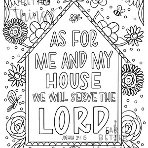 Bible Verse Coloring Page - Joshua 24:15 - Printable Digital Download ...