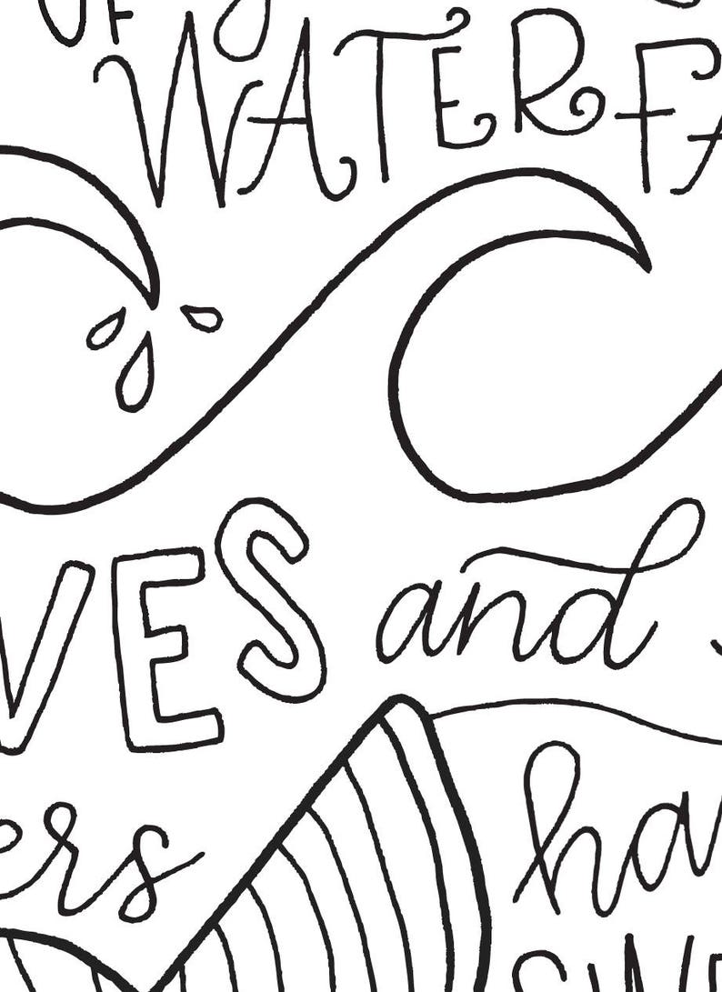 Bible Verse Coloring Page - Psalm 42:7 - Printable Coloring Page, Bible ...