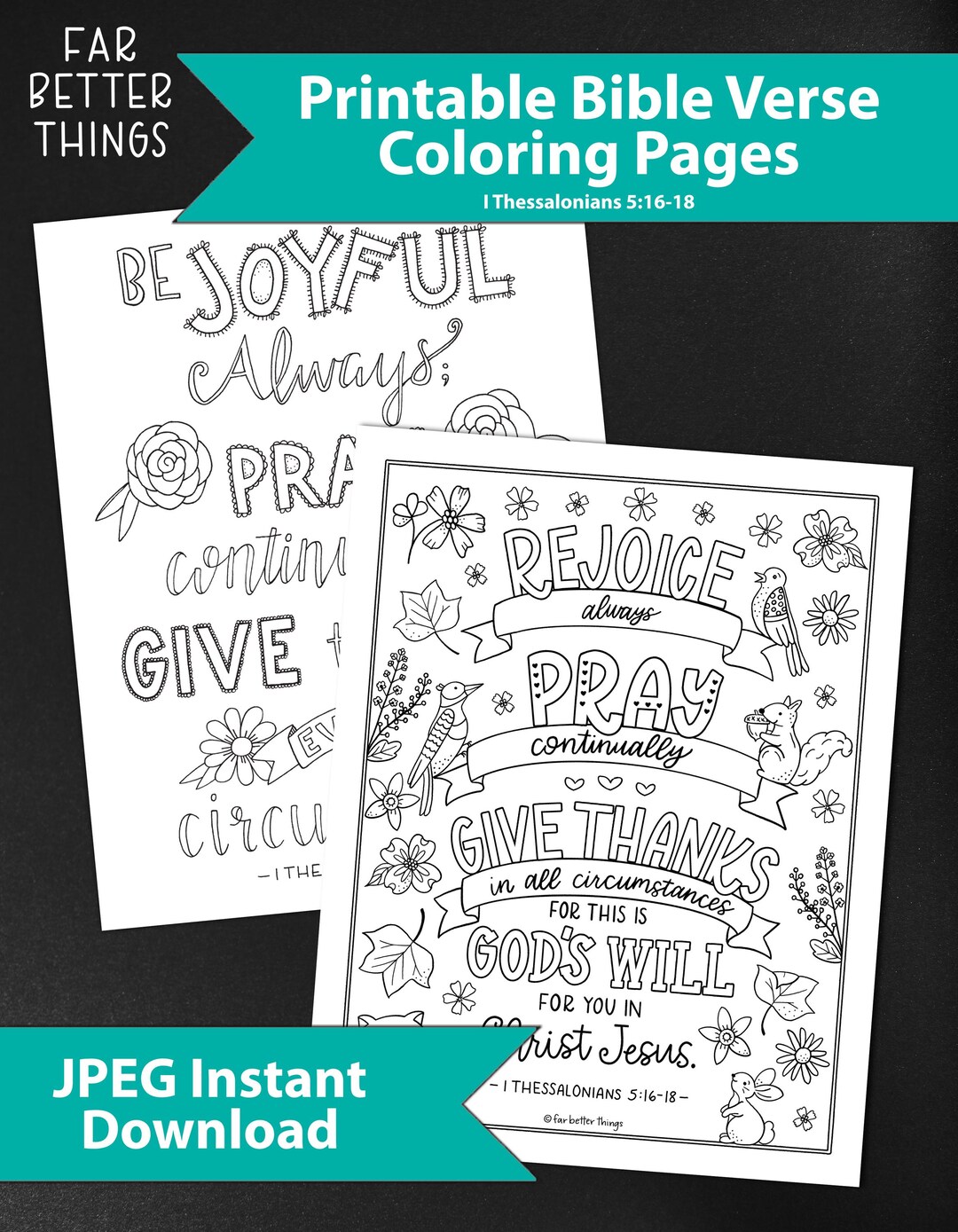Bible Verse Coloring Pages - Be Joyful - Christian Kids Activity (JPG ...