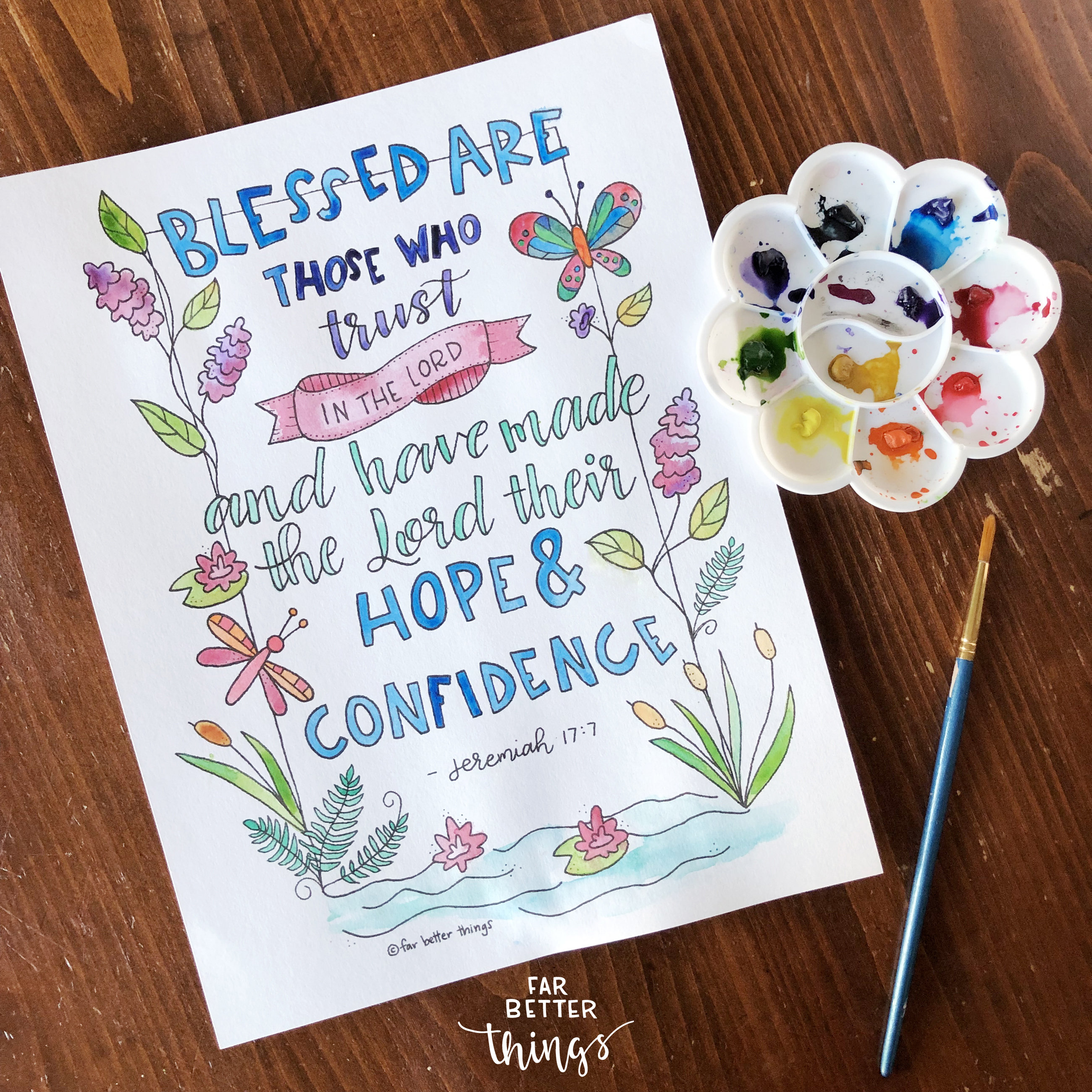 Bible Verse Coloring Page - Jeremiah 17:7 - Printable Bible Coloring ...