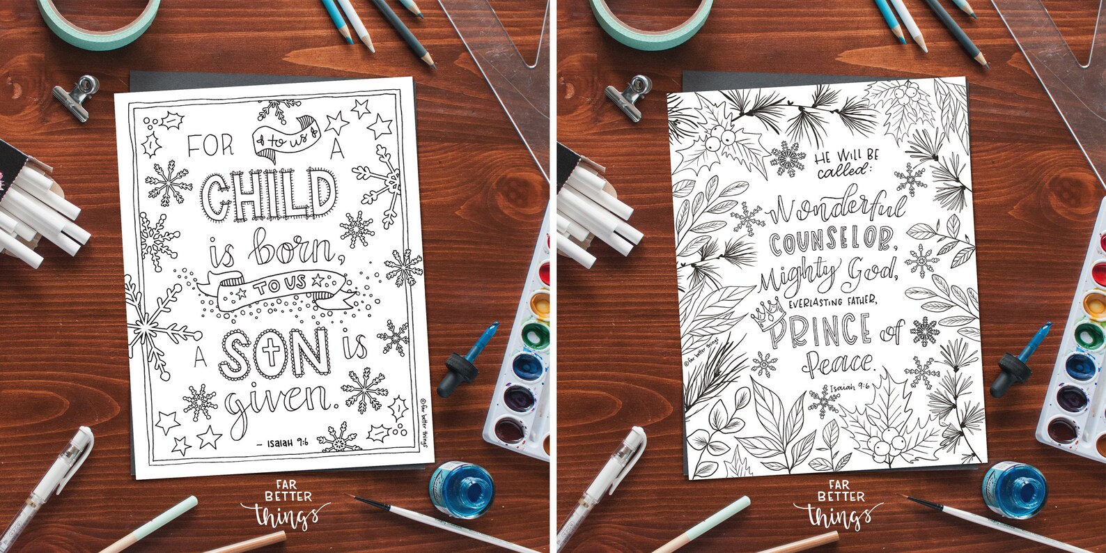 Two Pack Christmas Bible Verse Coloring Pages - Printable Bible ...