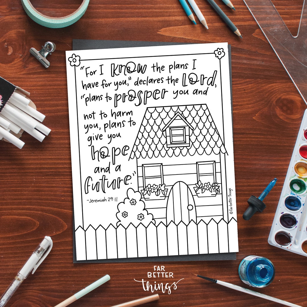 Bible Verse Coloring Page - Jeremiah 29:11 - Printable Coloring Page ...
