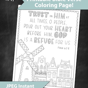 Bible Verse Coloring Page - Psalm 62:8 - Printable Digital Download ...