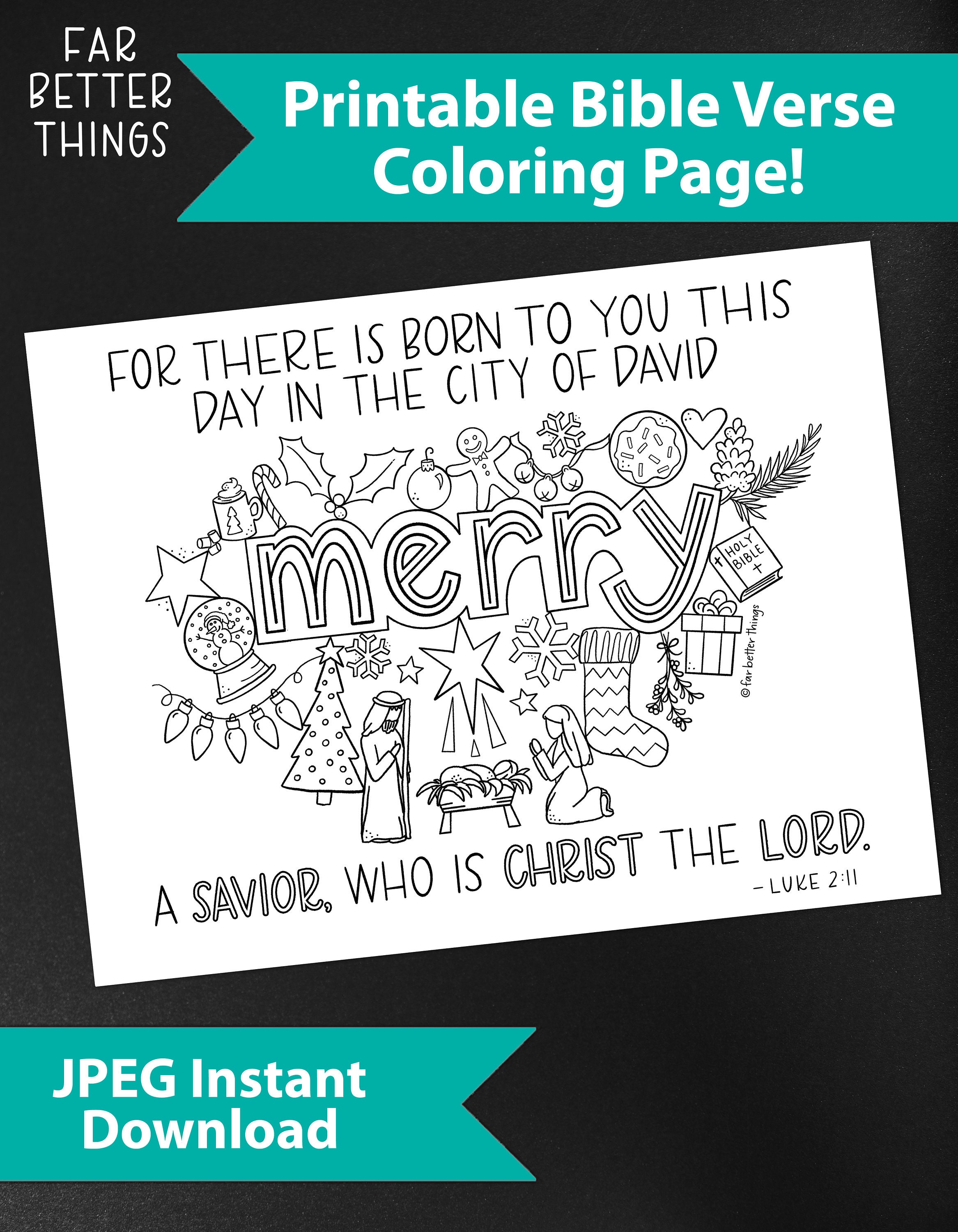 Bible Verse Coloring Page - Luke 2:11 - Printable Bible Coloring Page ...
