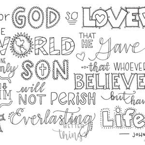 Bible Verse Coloring Page - John 3:16 - Printable Bible Coloring Page ...