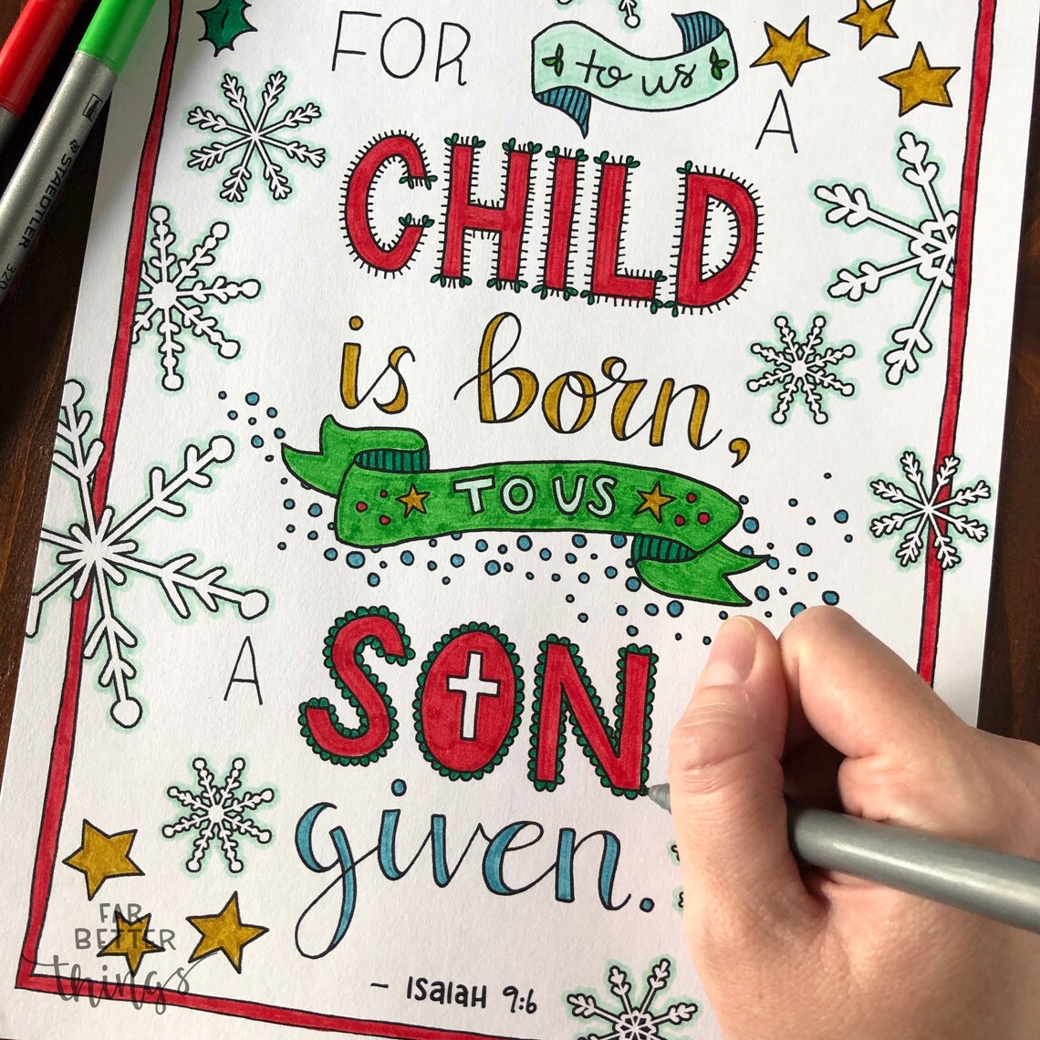 Bible Verse Coloring Page - Isaiah 9:6 - Printable Bible Verse Coloring ...