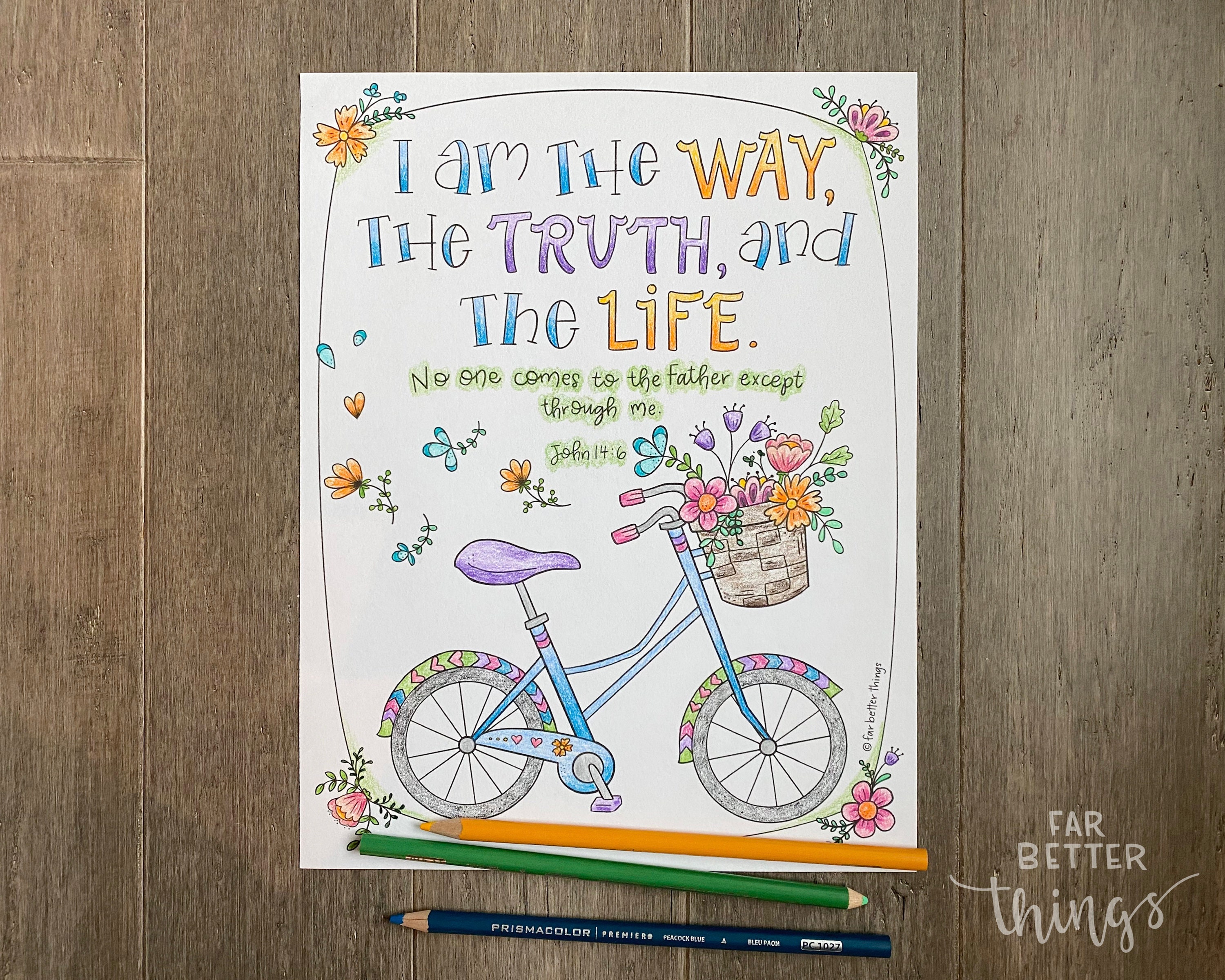 Bible Verse Coloring Page John 14:6 Printable Digital - Etsy