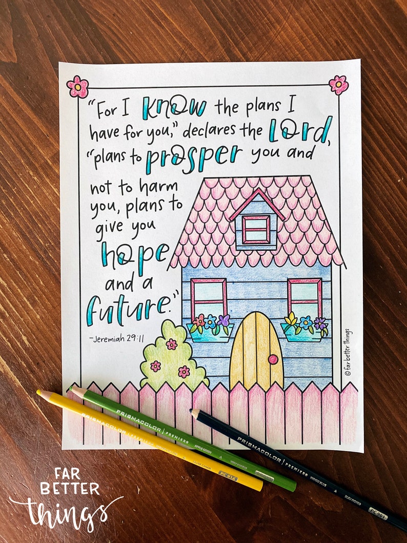 Bible Verse Coloring Page - Jeremiah 29:11 - Printable Coloring Page ...