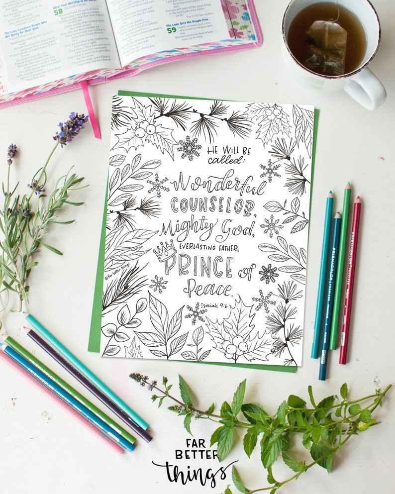 Bible Verse Coloring Page - Isaiah 9:6 - Printable Bible Verse Coloring ...