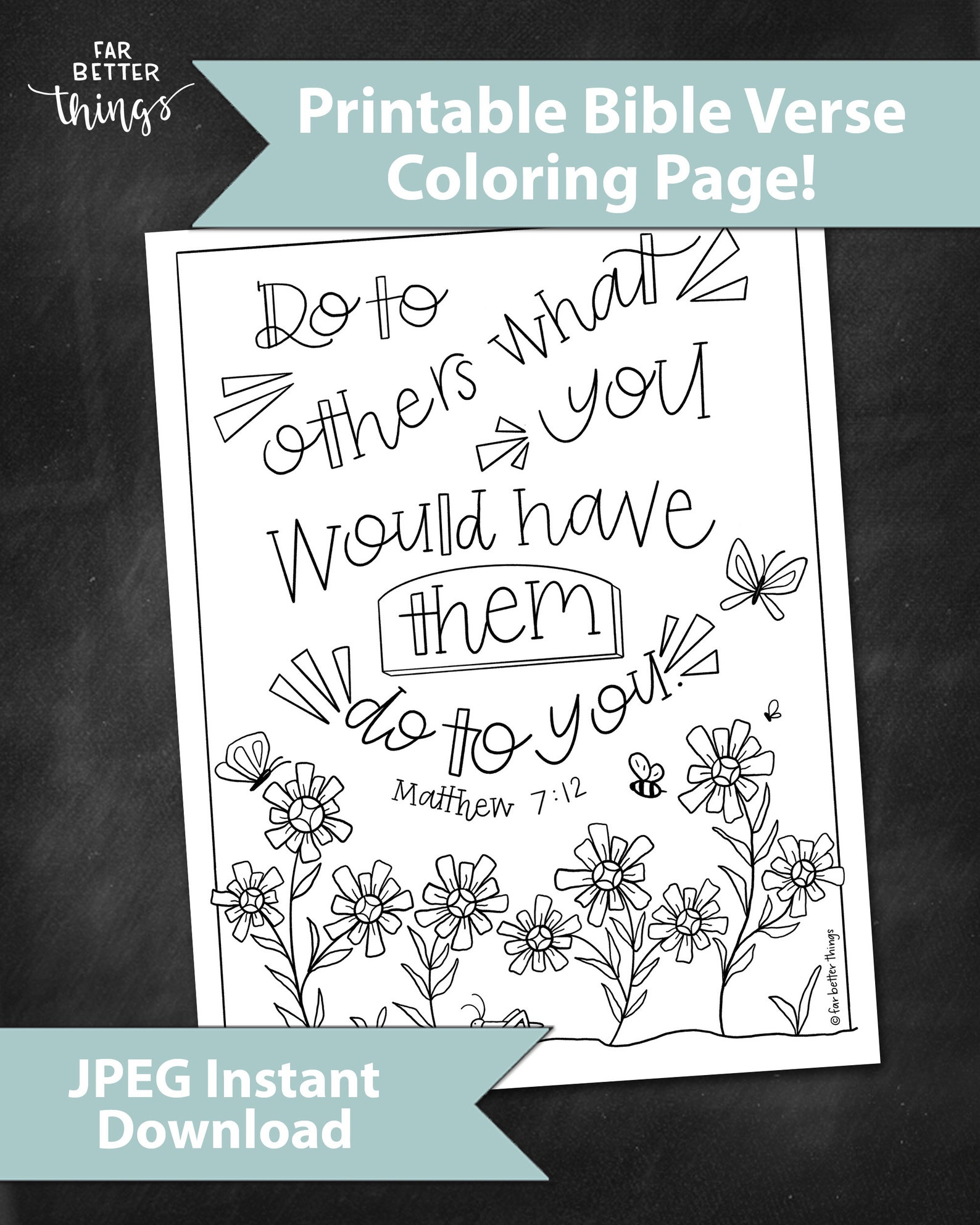 Bible Verse Coloring Page - Matthew 7:12 - Golden Rule, Printable ...