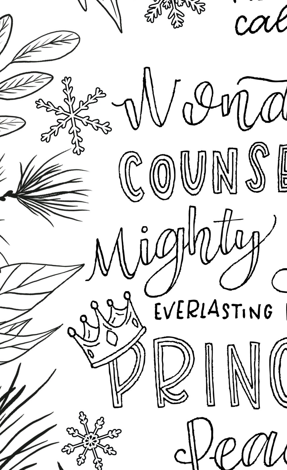 Bible Verse Coloring Page - Isaiah 9:6 - Printable Bible Verse Coloring ...