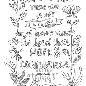 Bible Verse Coloring Page - Jeremiah 17:7 - Printable Bible Coloring ...