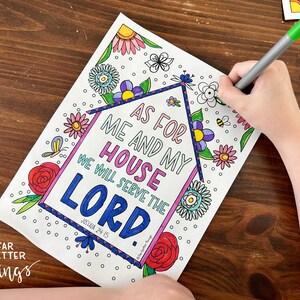 Bible Verse Coloring Page - Joshua 24:15 - Printable Digital Download ...