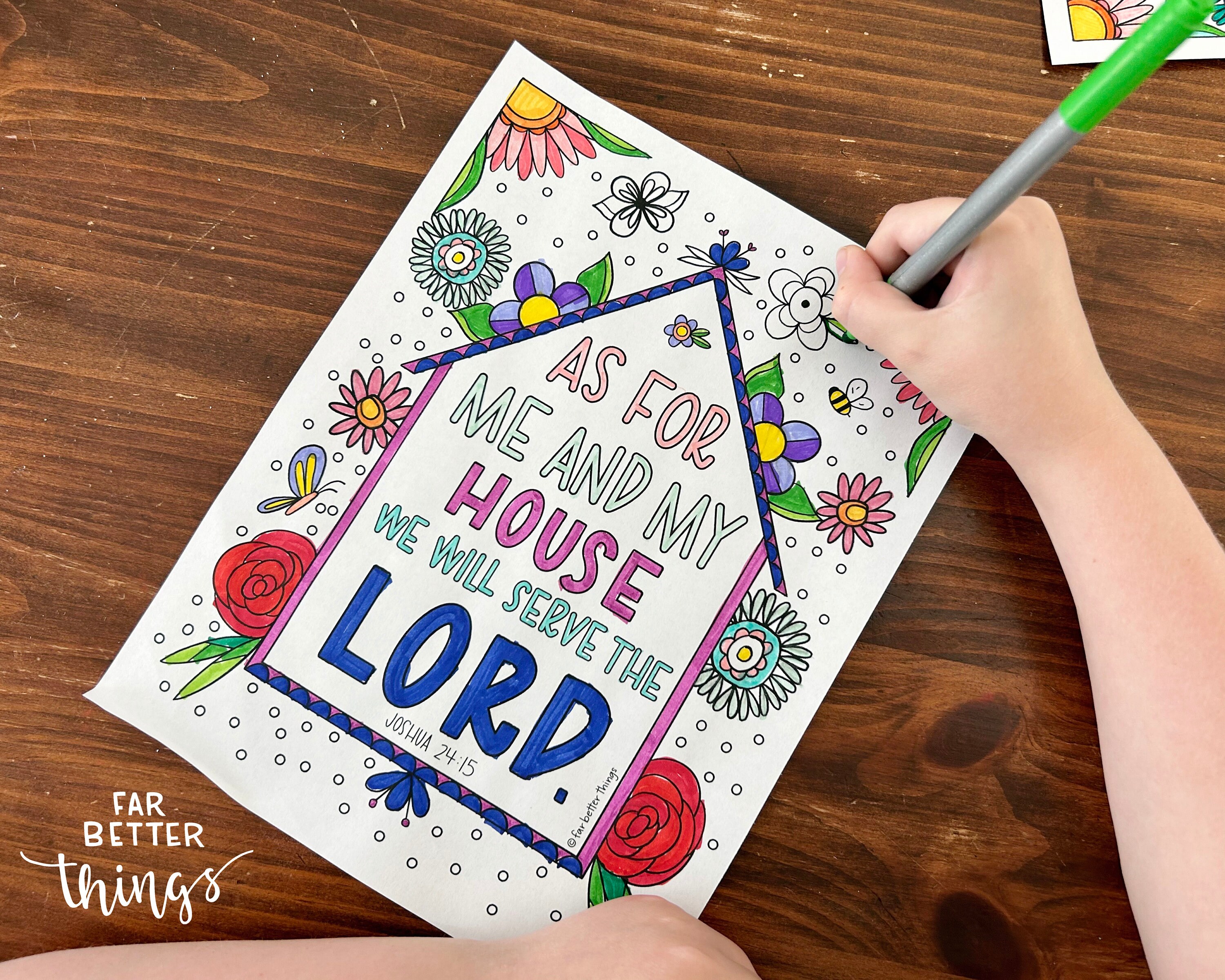 Bible Verse Coloring Page Joshua 24:15 Printable Digital Download ...
