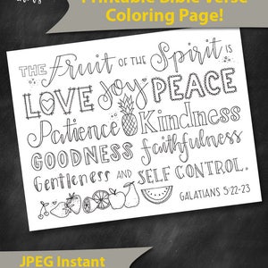 Bible Verse Coloring Page - Fruit of the Spirit - Galatians 5:22-23 ...