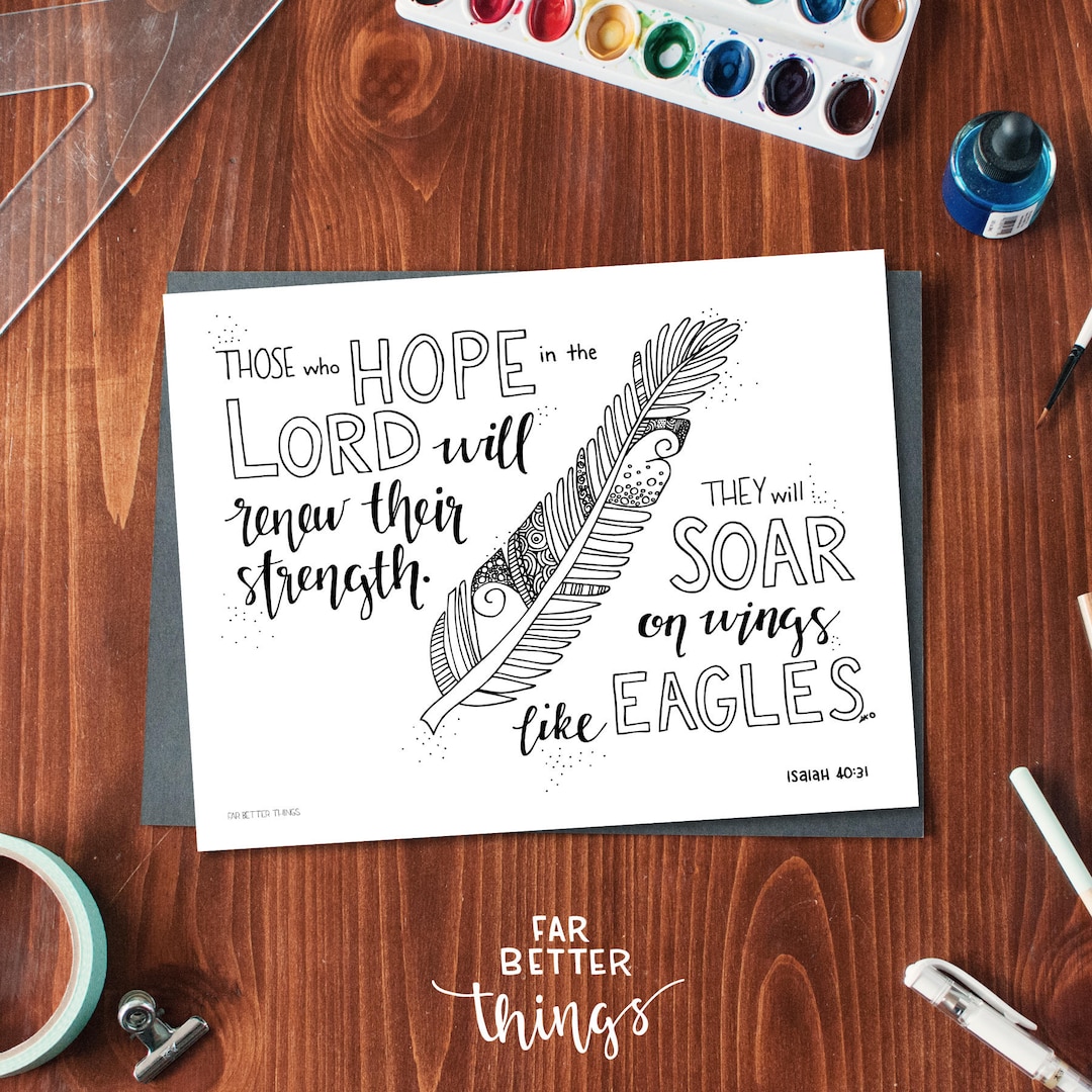 Bible Verse Coloring Page - Isaiah 40:31 - Printable Coloring Page ...