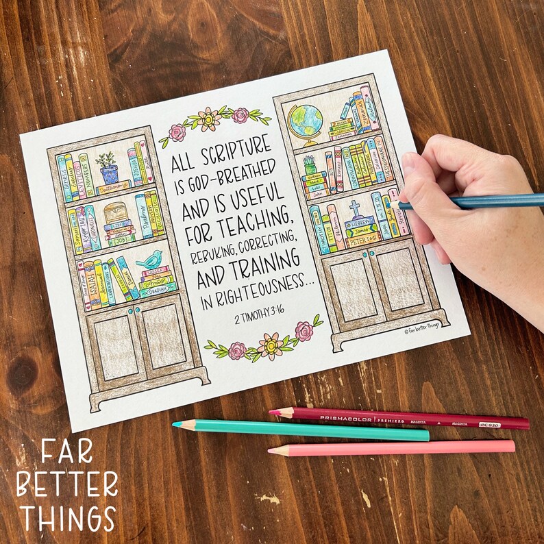 Bible Verse Coloring Page - 2 Timothy 3:16 - Printable Digital Download ...