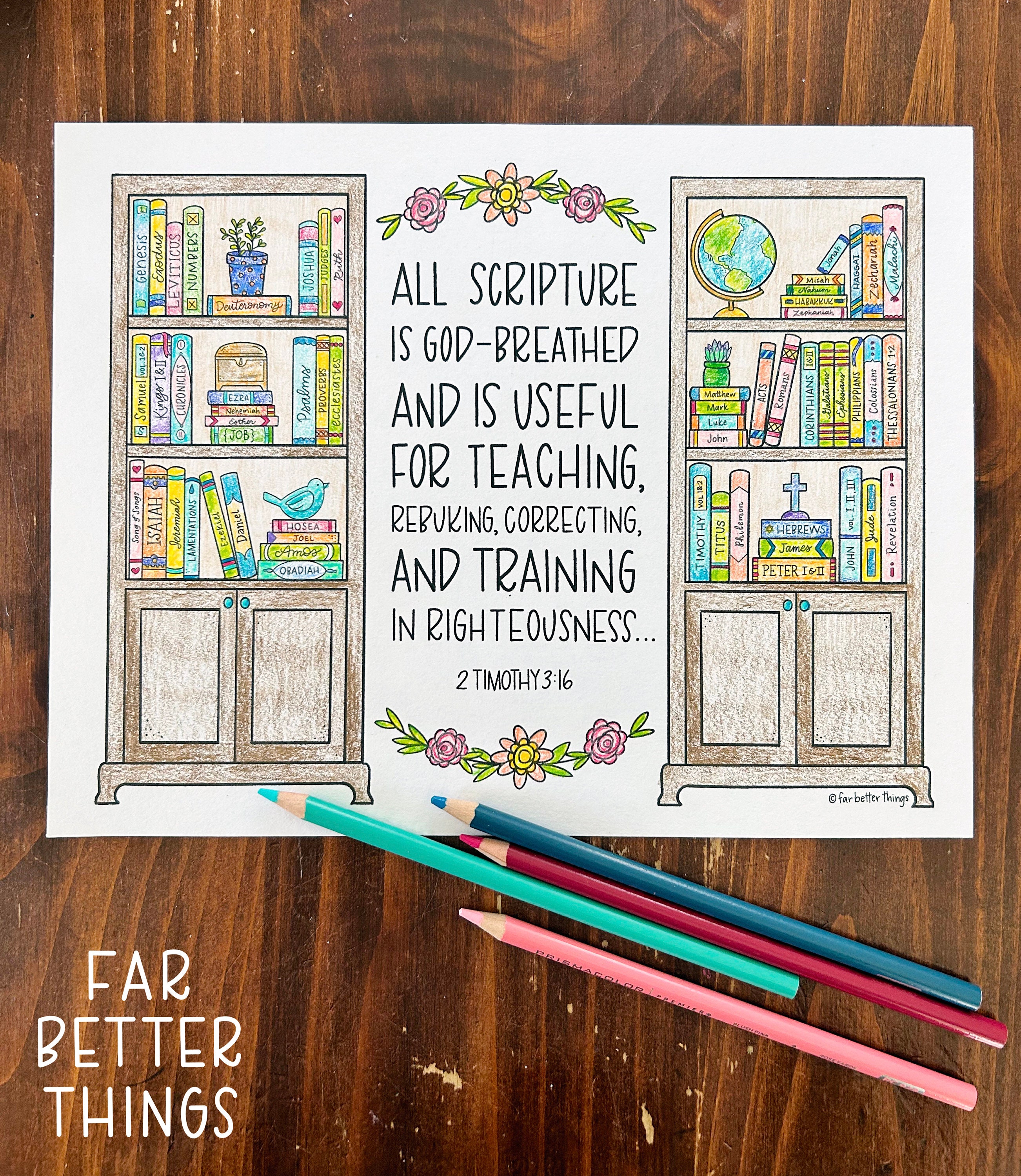 Bible Verse Coloring Page - 2 Timothy 3:16 - Printable Digital Download ...