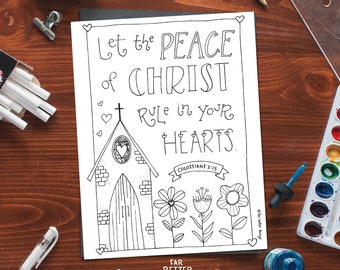 Peace Coloring Page | Etsy
