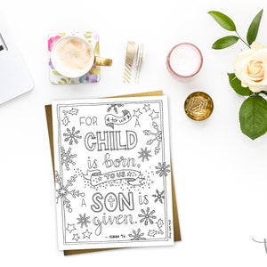 Bible Verse Coloring Page - Isaiah 9:6 - Printable Bible Verse Coloring ...