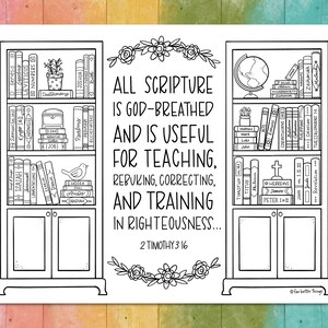 Bible Verse Coloring Page - 2 Timothy 3:16 - Printable Digital Download ...