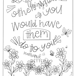 Bible Verse Coloring Page - Matthew 7:12 - Golden Rule, Printable ...