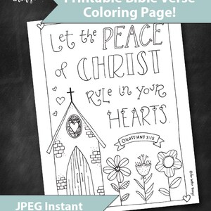 Bible Verse Coloring Page - Colossians 3:15 - Printable Bible Coloring ...