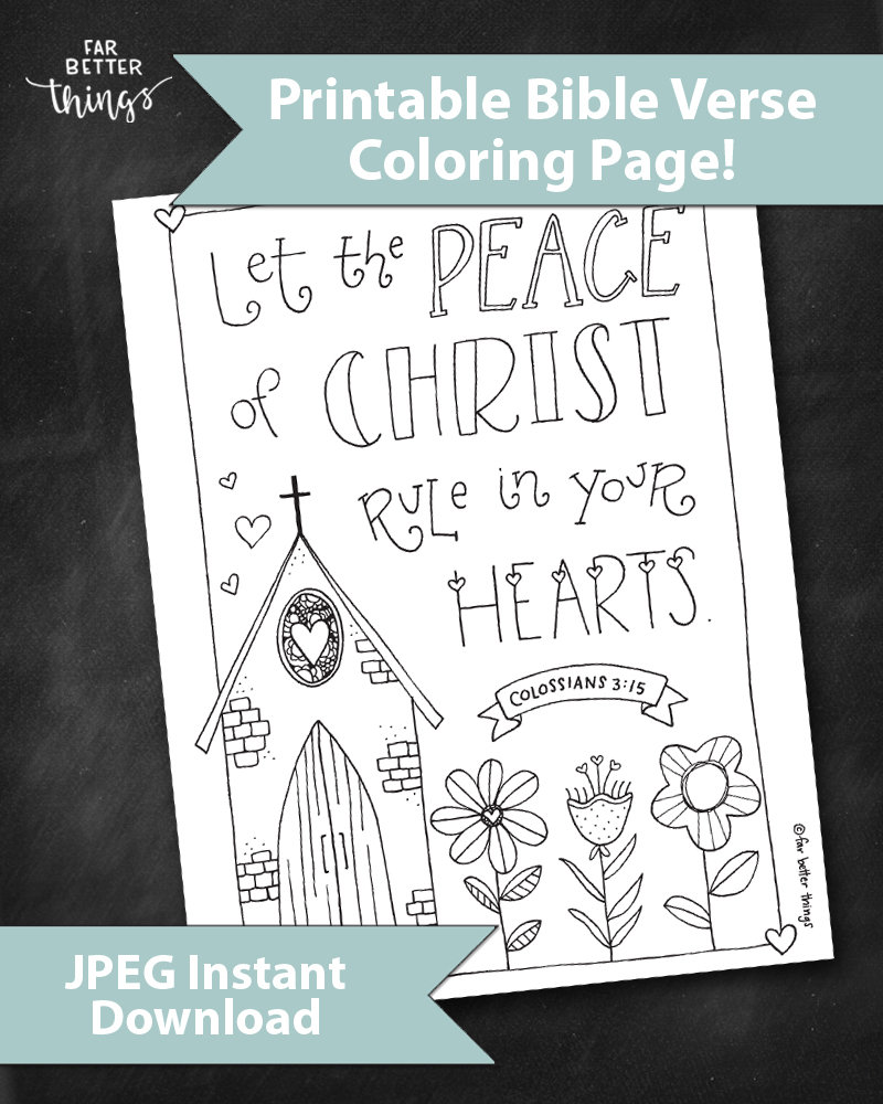 Bible Verse Coloring Page - Colossians 3:15 - Printable Bible Coloring ...